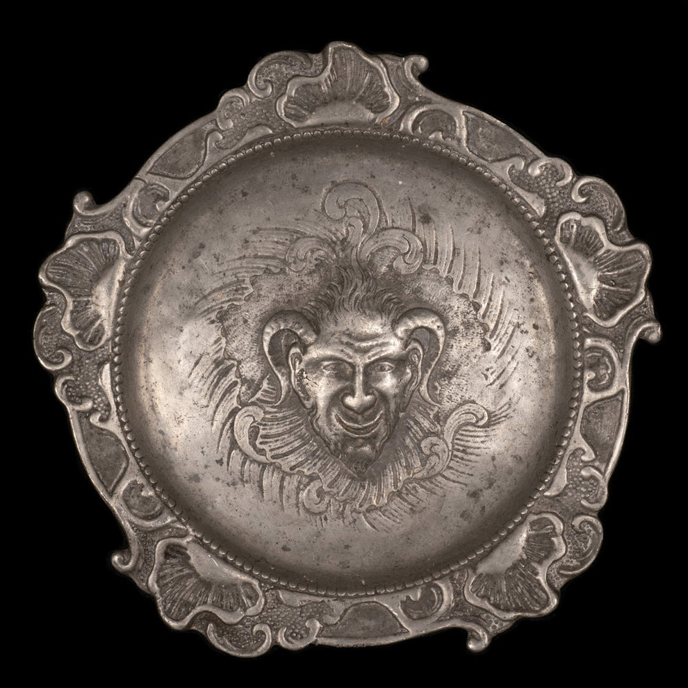 1751 PEWTER DISH, FACE OF THE DEVIL | RELICS