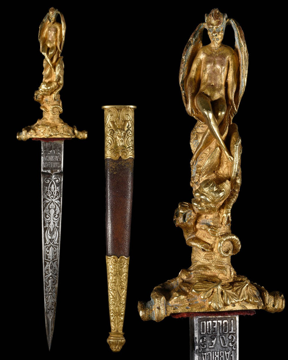 ESOTERIC CEREMONY RITUAL DAGGER WITH DEVIL FIGURE | RELICS