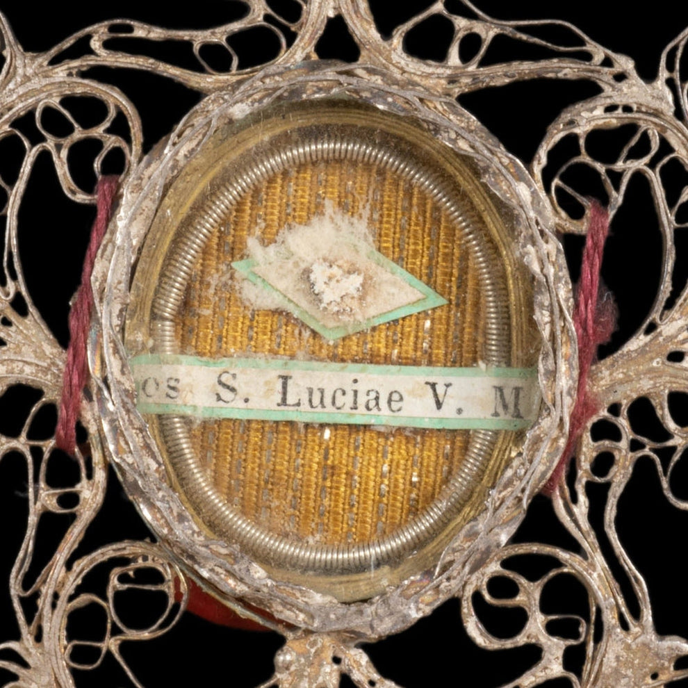 RELIQUARY, RELIC OF SAINT LUCIA WITH VATICAN DOCUMENT | RELICS